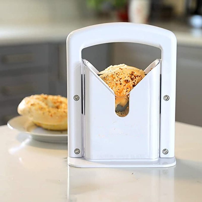 1pc Stainless Steel Bagel Guillotine Slicer With Safety Handle - Knife ...